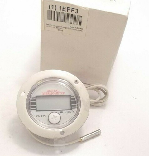 GRAINGER 1EPF3 NTC Thermistor Digital Panel Mount Thermometer (-40 to ...