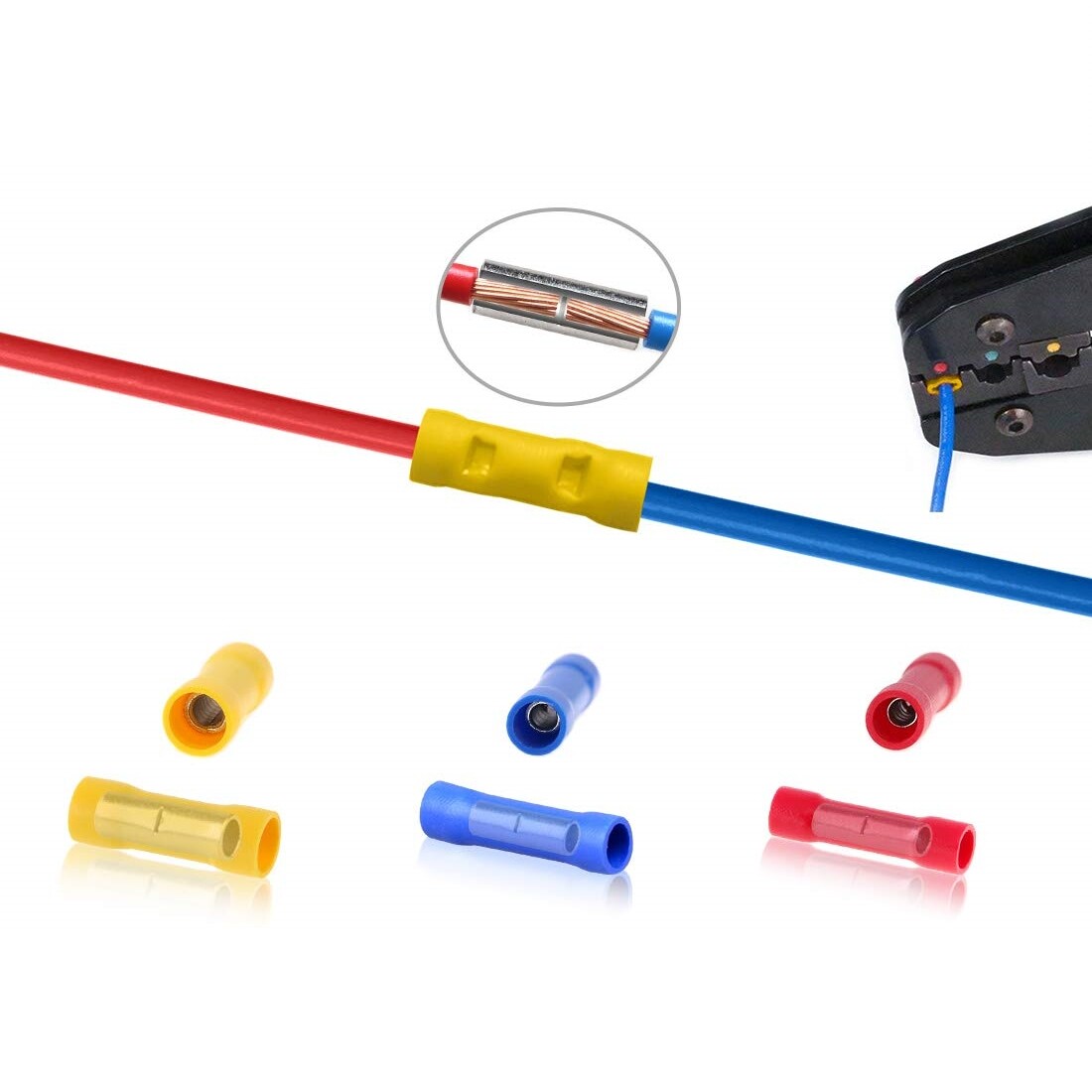 Blaue Rundstecker Kabelschuh Kabel Steckverbinder Stoßverbinder 1.5 bis ...