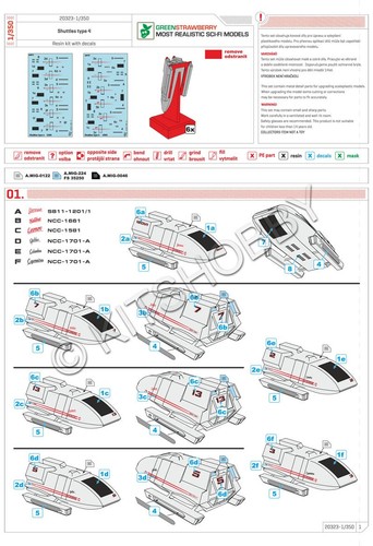 Green Strawberry 1/350 Star Trek Shuttles Type 4 Model Kits | eBay