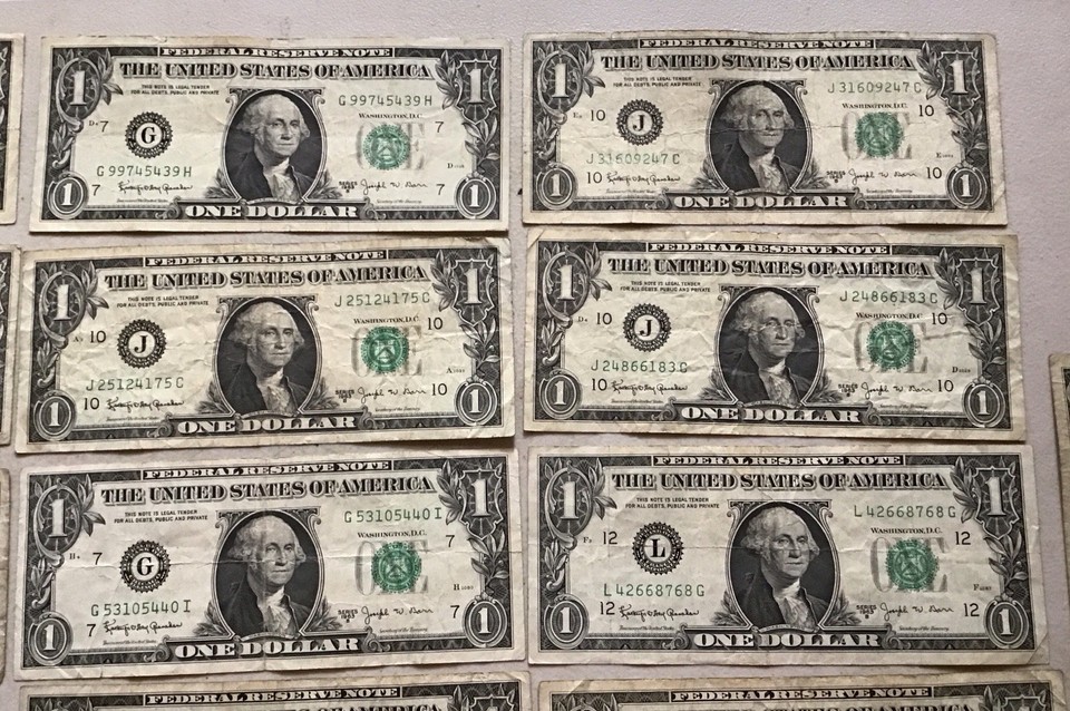 TWENTY FIVE 1963B JOSEPH W. BARR DOLLAR BILLS | eBay