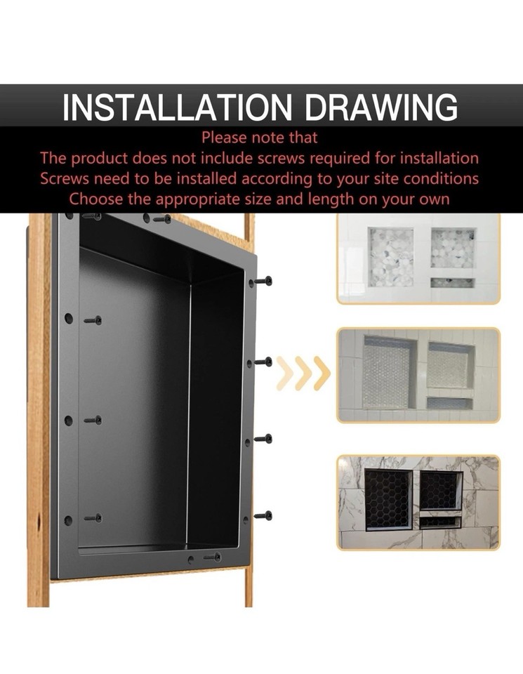 🚿🧱 Shower Niche – SMC Material – 40” x 16” Triple Shelf Wall Shower ...