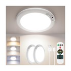 SunRider 2-Pack Rechargeable Motion Sensor LED Ceiling Light with R ...