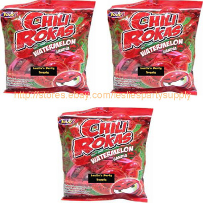 3x Jovy Chili Rokas Watermelon (Sandia) flavors Net wt 6-oz & 21-pc ...