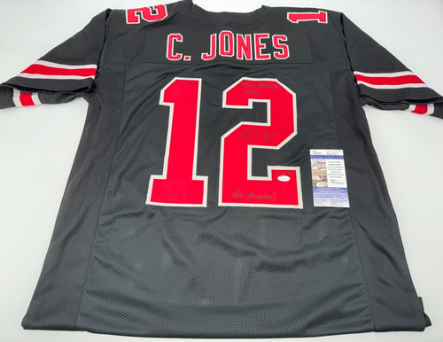CARDALE JONES OHIO STATE SIGNED CUSTOM STITCHED JERSEY JSA COA W/INSC ...