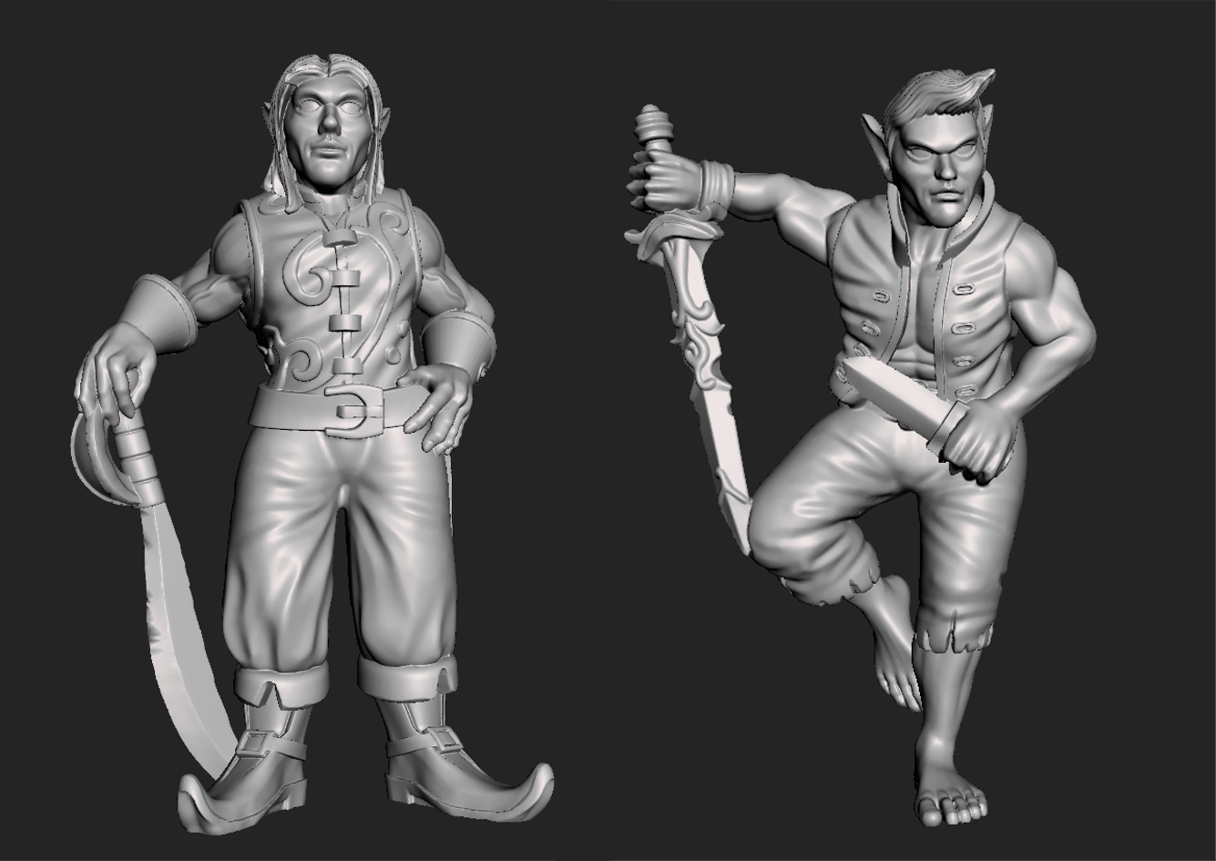 Dwarf and Elf Pirates D&D Depths of Savage Atoll EC3D 28mm 32mm | eBay