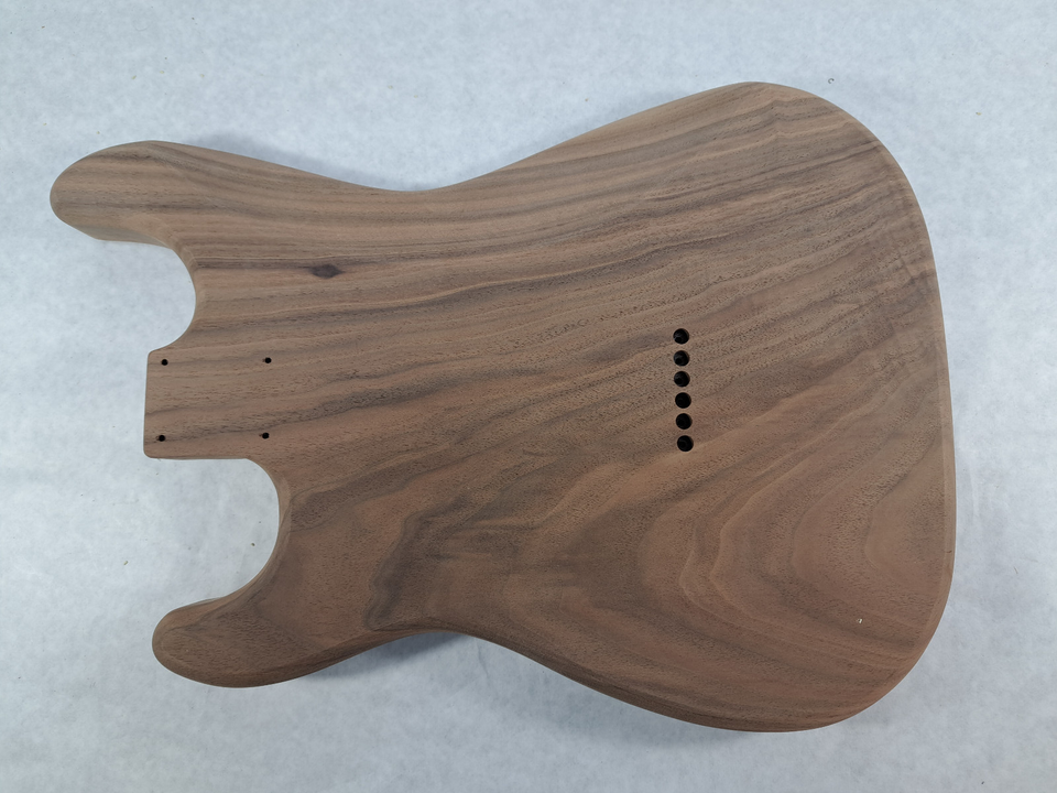 One Piece Walnut SSS Hardtail guitar body - fits Fender Stratocaster ...