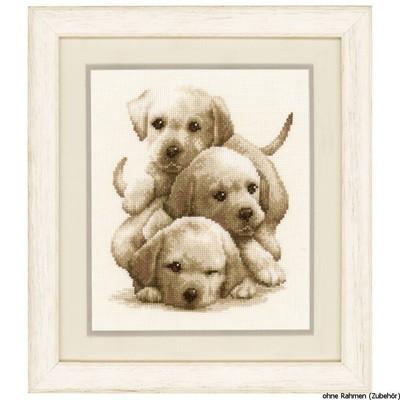 Vervaco Counted cross stitch kit Labrador puppies, DIY | eBay