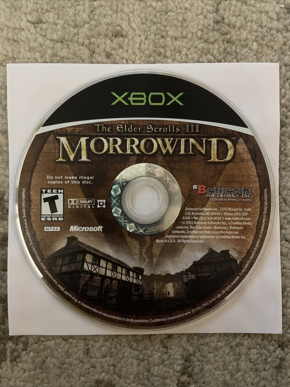 🔥 Elder Scrolls III: Morrowind (OG Xbox) Mint Disc Only! See ...