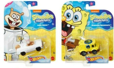 New HOT WHEELS Character Cars Spongebob Squarepants & Sandy Cheeks | eBay