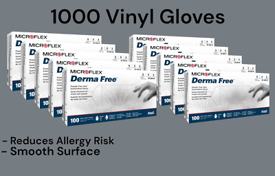 LOT OF 1000: Small MICROFLEX Derma Free Powder Free Vinyl Gloves | eBay
