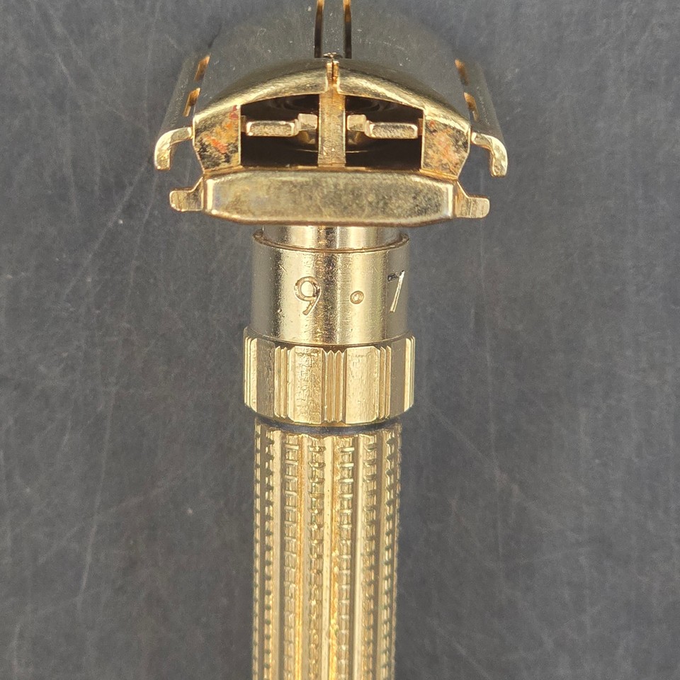 Vintage 1961 G-1 Gillette Executive Razor Gold Fat Boy 1-9 Adjustable ...