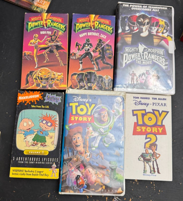 Lot of 6 VHS Kids Movies Tapes Power Rangers Toy Story Rugrats Disney ...