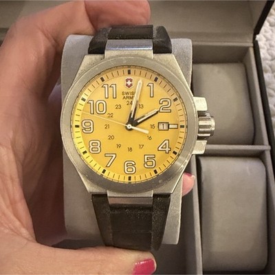 Victorinox Swiss Army Yellow Dial Men's Wristwatch Swiss Made 100M ...