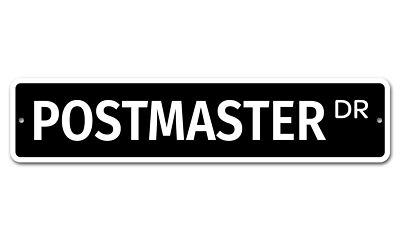 7119 SS Postmaster 4" x 18" Novelty Street Sign Aluminum | eBay