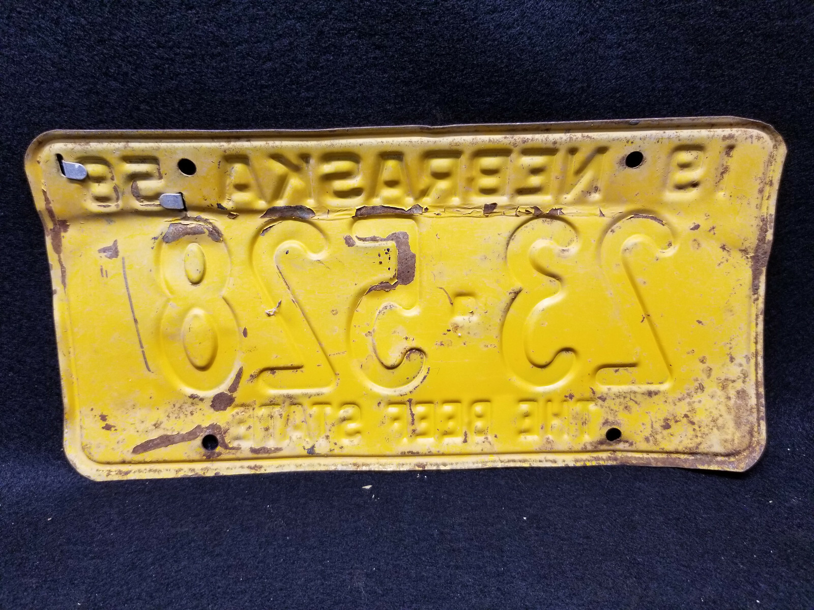 Vintage 1958 / 1959 Boone County Nebraska license plate 23-528 with ...