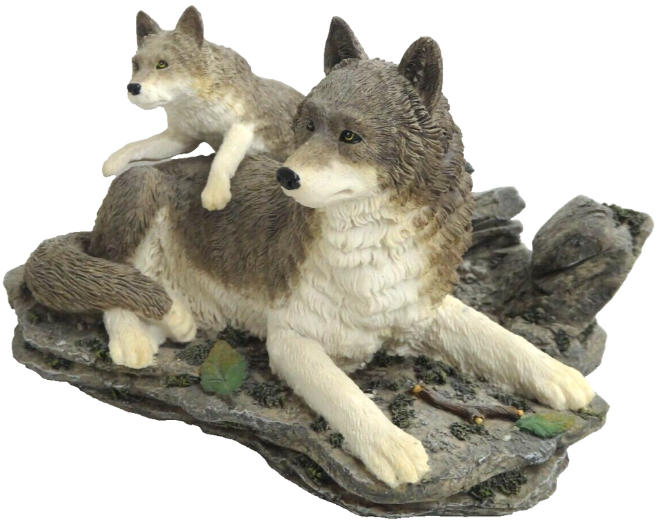 WOLF & PUP Wolves Resin Figurine Souvenir | eBay