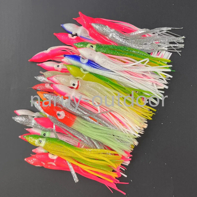 50/100PCS Squid Skirt Soft Fishing Lures Octopus Trolling Baits ...