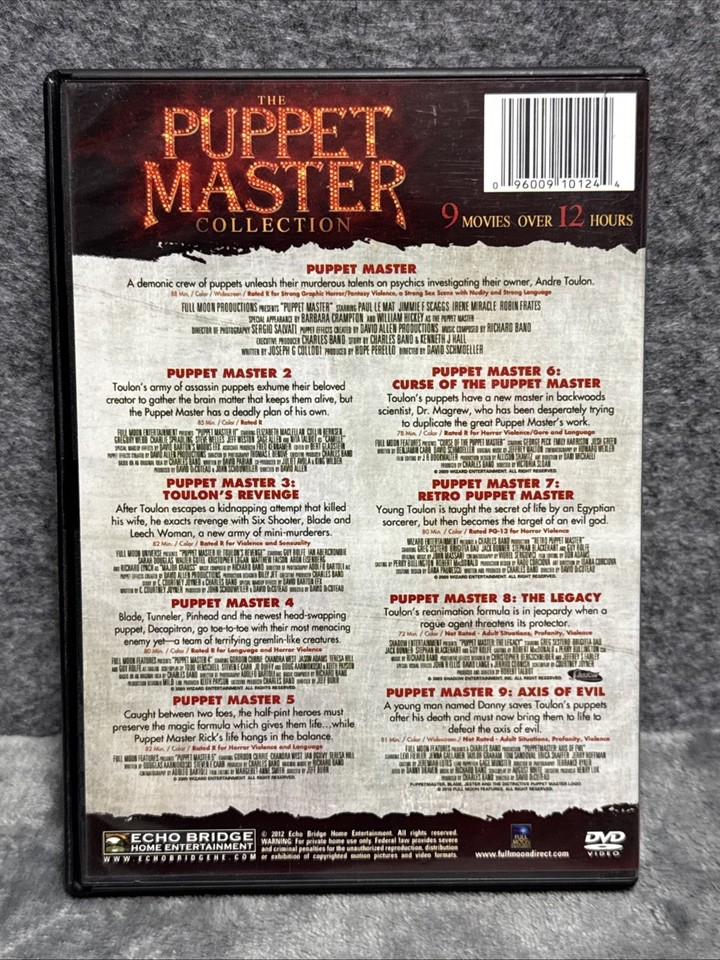 The Puppet Master 9 Movie Collection - DVD - 2 Disc Set - Charles Band ...