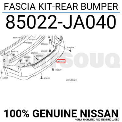 85022JA040 Genuine Nissan FASCIA KIT-REAR BUMPER 85022-JA040 | eBay