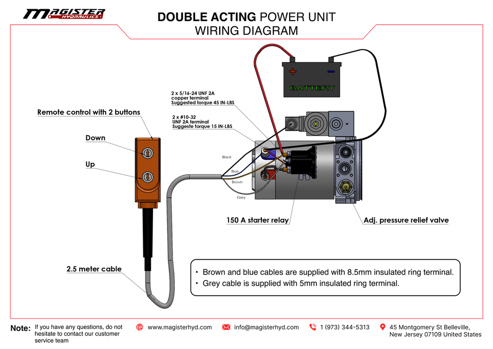 12V DC Double Acting Hydraulic Power Unit 6 Quart steel tank with ...