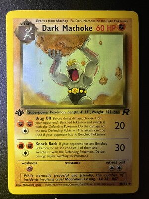 Pokemon TCG Team Rocket 1st edition Dark Machoke 40/82 pokemon card LP ...
