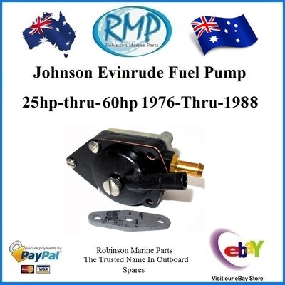 A New Johnson Evinrude Outboard Fuel Pump 2 Pipe 9.9hp-thru-60hp R B ...