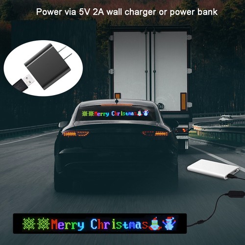 16x64 LED Matrix Panel Flexible Car Sign Scrolling Display BLE APP ...