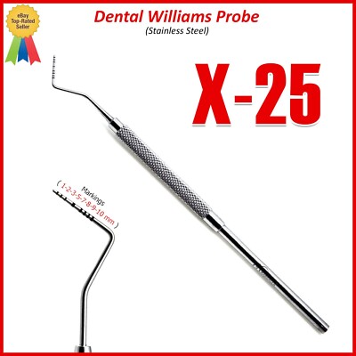 25 Pieces Perio Probe William Probes Color Coded Dental Periodontal ...