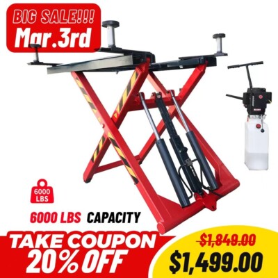 KATOOL 6000LB Portable Mid Rise Scissor Lift 48" Lifting Height (AK-X66 ...