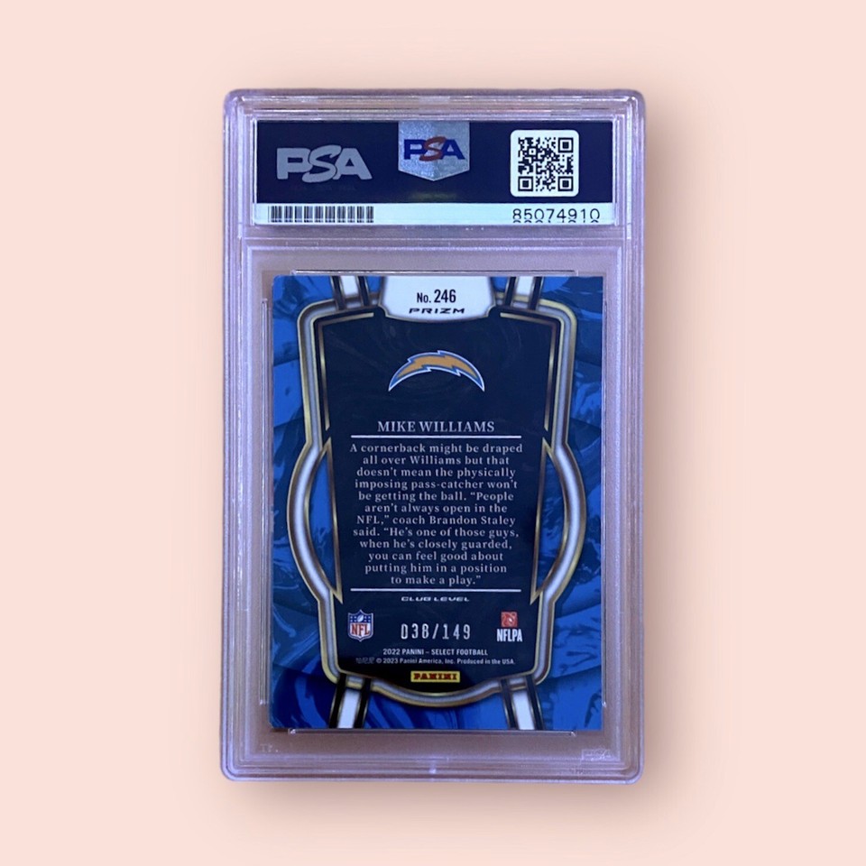 Mike Williams Signed Autographed 2022 Select RWB Card #/149 PSA GEM MT ...