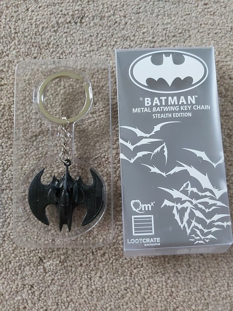 DC Batman Metal Batwing Keychain Keyring Stealth Edition QMX Lootcrate ...