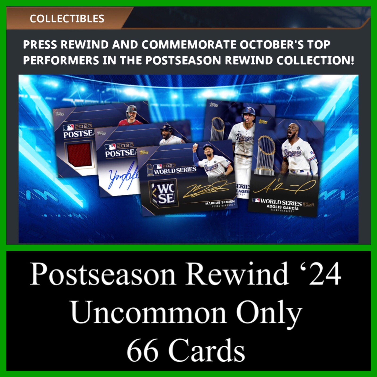 POSTSEASON REWIND ‘24 UNCOMMON ONLY! 66 CARD SET-TOPPS BUNT DIGITAL | eBay