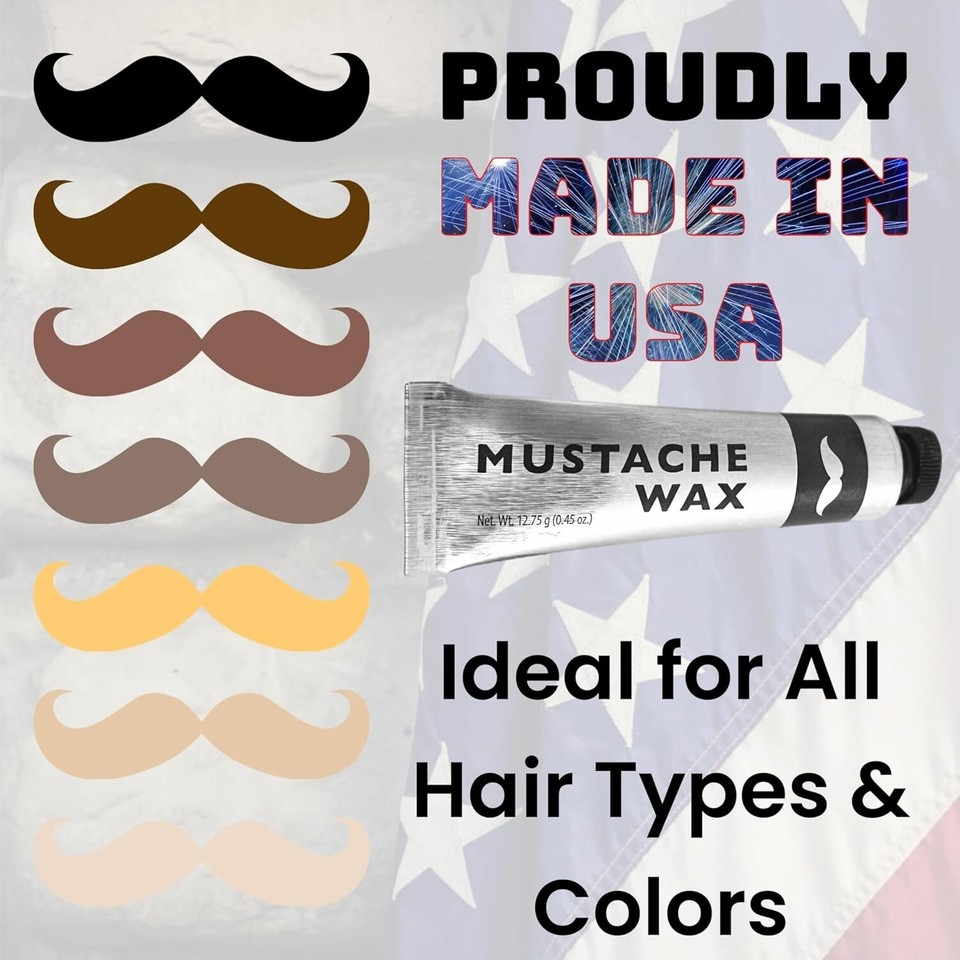 1 Tube Mustache Styling Wax Strong Hold Water Based Wax for Men Stache ...