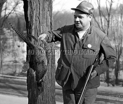 ANTIQUE REPRO 8X10 PHOTO BABE RUTH PHEASANT HUNTING REMINGTON MODEL 11 ...