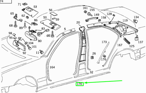 MERCEDES-BENZ E W211 RIGHT SIDE MEMBER PROTECTIVE STRIP A2106800274 NO ...