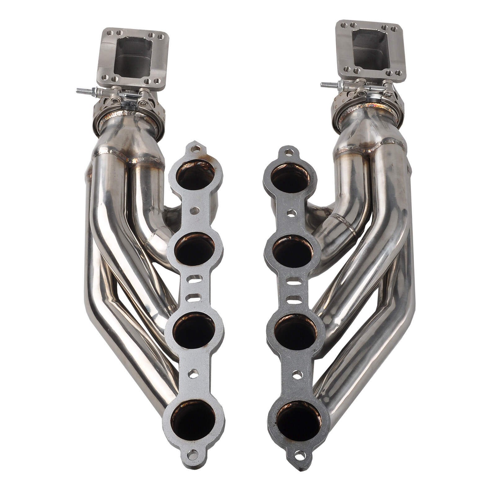 Turbo Exhaust Manifold+Elbow Adaptor T3 T4 To V Band 3.0" For LS1 LS3 ...