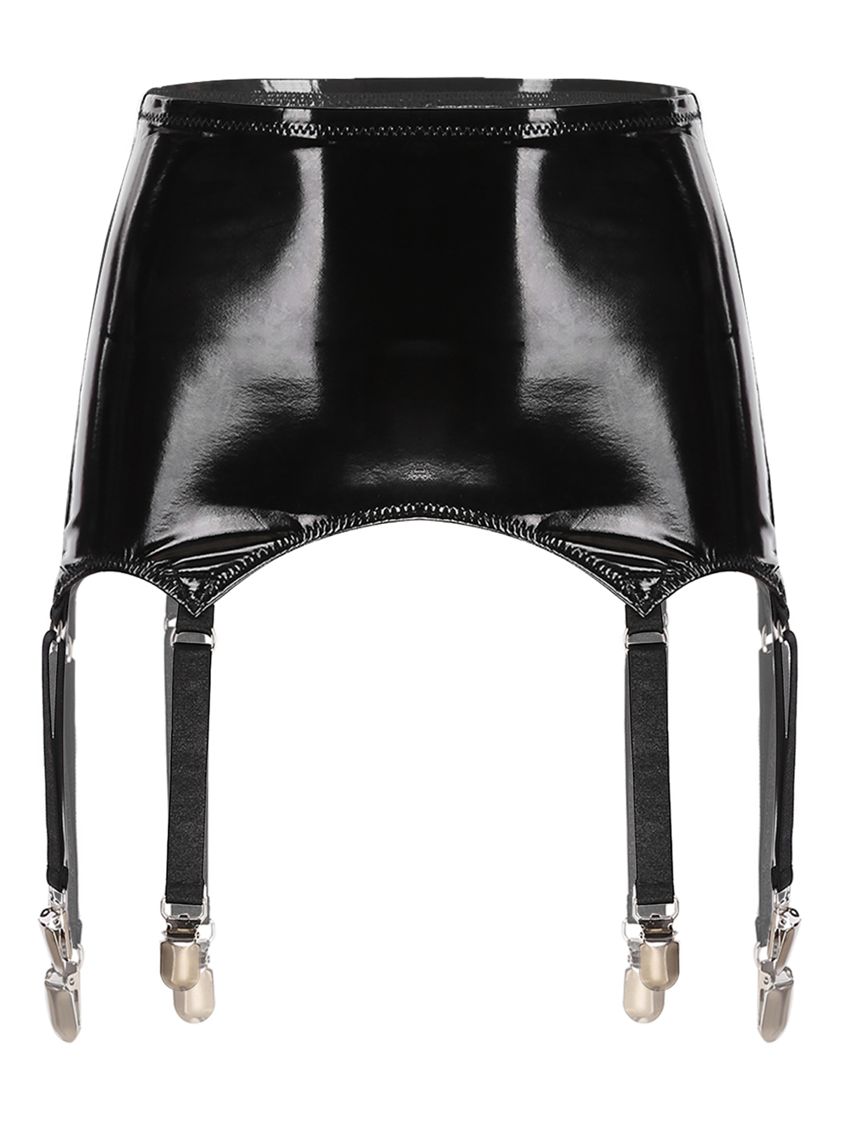 Womens Metallic Suspenders Garter Belt with Metal Clips Lingerie Garter ...