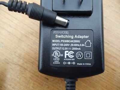 Flypower 12V 200mA Switching AC Adapter PS30IBCAK2000U | eBay