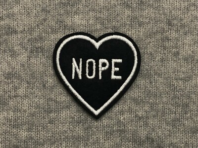 NOPE Black Heart Embroidery Iron On Patch Badge Lover Romantic Love Icon 5x 5 cm | eBay Australia