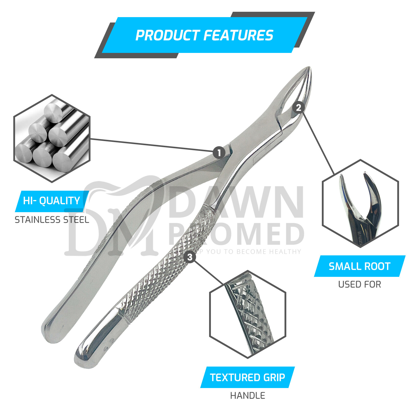 Dental Extracting Forceps #69 For Upper Lower Roots & Fragments Inst ...
