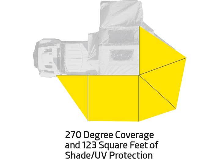 Smittybilt Overlanding 270 Degree Awning Roof Rack Mounted Grey 600D ...