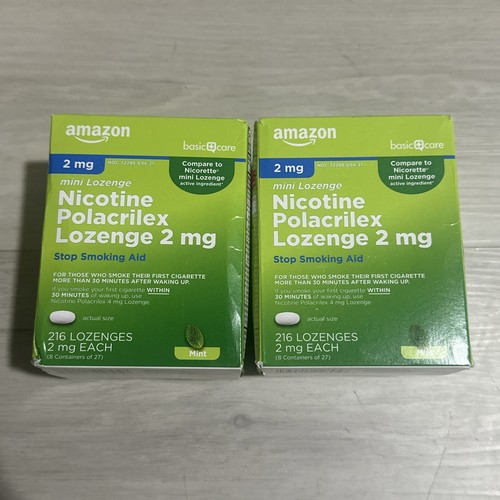 2 Amazon Basic Care Nicotine Polacrilex Lozenge 2mg 216 Lozenges Each ...
