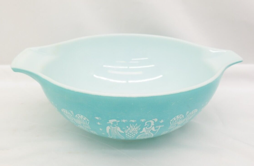 Vintage Pyrex 444 Amish Butterprint 4 QT Mixing Bowl Teal Blue TF | eBay