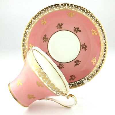 Ansley Beautiful Corset Shape Pastel Pink Gold Stencilling Teacup ...