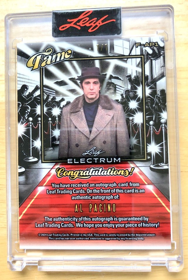 2024 Leaf Electrum Multisport Fame Al Pacino Platinum Autograph 1/1 | eBay