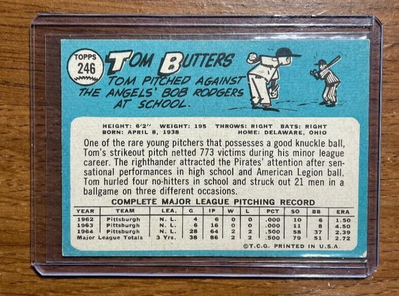 1965 Topps Tom Butters #246 Pirates | eBay