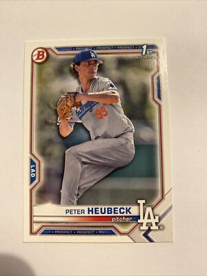 2021 Bowman Draft #BD-146 Peter Heubeck Los Angeles Dodgers Baseball ...
