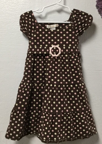Maggie Zoe Baby Girl Dress Size 3T Brown Pink Beige Ties in the Back 39 ...