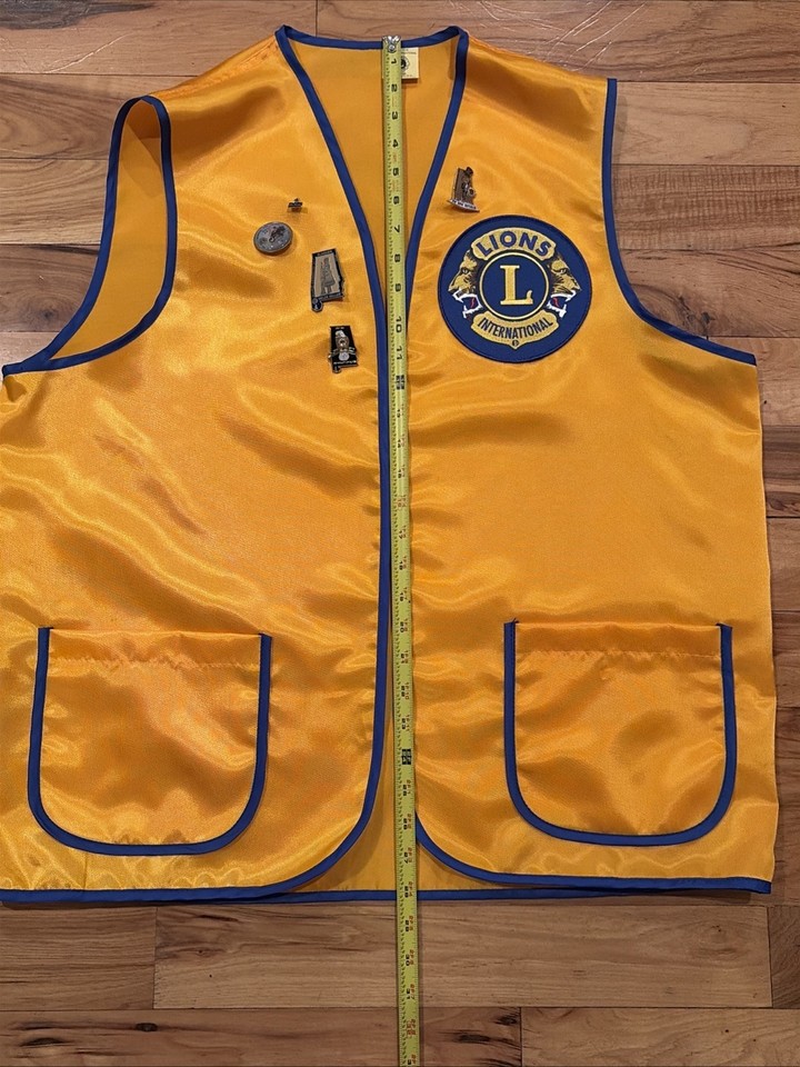 Lions Club International Yellow Vest Alabama Pins Adult Size Large ...