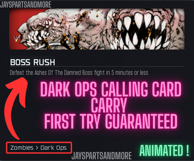 BOSS RUSH DARK OPS Animated Calling Card Easter Egg Black Ops 7 Zombies ...